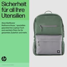 HP Notebook-Rucksack "Campus (grün)", grau (grau, grün), B/H/T: 29,5cm x 43,5cm x 18,5cm, Taschen