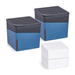Luftentfeuchter Wenko "Cube", blau, B:13cm H:13cm T:13cm, Luftentfeuchter, 2 x 500 g