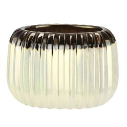 Dekovase I.GE.A. "Vase aus Keramik", beige (creme), B:17cm H:12cm, Keramik, Vasen, Dekovase Blumenvase Modern f&uuml;r Tischdeko Tischvase Deko Trockenblume