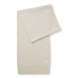 Strickschal BOSS Orange "Akaio_R_Scarf", Herren, light beige 271, Rippstrick, Wollmischung, Modetücher, 50% Wolle Winterschal Wollschal Herbst Premium Mode