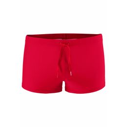 Boxer-Badehose Bench., Herren, Gr. 7, N-Gr, rot, Polyamid, unifarben, Badehosen Boxer-Badehose, mit Logodruck