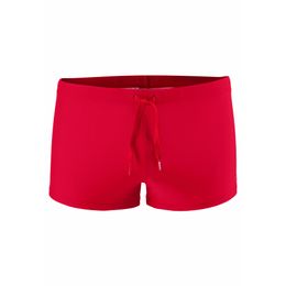 Boxer-Badehose Bench., Herren, Gr. 4, N-Gr, rot, Polyamid, unifarben, Badehosen Boxer-Badehose, mit Logodruck
