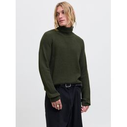 Jack & Jones Rollkragenpullover JACK & JONES "JJPANNEL KNIT ROLL NECK AW25", Herren, Gr. L, bunt (duffel bag), Strick, Obermaterial: 58% Polyacryl, 42% Baumwolle, unifarben, relaxed fit normal, Pullover Rollkragenpullover