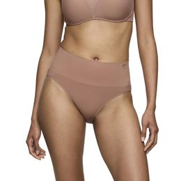 Shapingslip Triumph "Soft Sculpt", Damen, Gr. 40, braun (toasted almond), Single Jersey, Obermaterial: 78% Polyamid, 22% Elasthan, unifarben, k&ouml;rpernah, Unterhosen, nahtlos, leicht formend, hoher Beinausschnitt