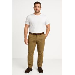 Jack & Jones PlusSize Chinohose "JPSTMARCO FRANCO CHINO W BELT PLS", Herren, Gr. 48 (7XL), L&auml;nge 34, braun (elmwood), Web, Obermaterial: 98% Baumwolle, 2% Elasthan, JACK & JONES PLUSSIZE, unifarben, slim fit kn&ouml;chellang, Hosen Chinohose
