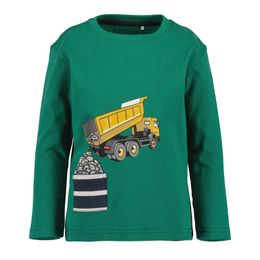 Langarmshirt Blue Seven, Jungen, Gr. 116, dk gr&uuml;n, Single Jersey, Obermaterial: 100% Baumwolle, bedruckt, regular fit normal, Rundhals, Shirts Langarmshirt