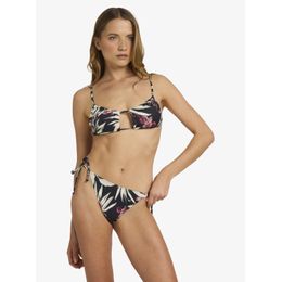 Bikini-Hose Roxy "PT BEACH CLASHORT SLEEVEICS TS BIKINI", Damen, Gr. L (40), N-Gr, grau (anthrazit wind swept floral), Obermaterial: 85% Polyester, 15% Elasthan, Badehosen
