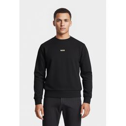 Sweatshirt BOSS Green "Stenson", Herren, Gr. XL, schwarz (schwarz002), Sweatware, Obermaterial: 62% Baumwolle, 33% Polyester, 5% Elasthan, unifarben, oversize normal, Rundhals, B&uuml;ndchen, Sweatshirts Sweatshirt, oversize fit, Rundhalsausschnitt