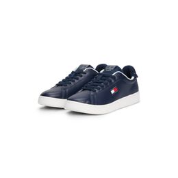 Sneaker Tommy Jeans "ARCHIVE '98", Herren, Gr. 44, blau (dunkelblau), Nappaleder, Textil, unifarben, Schuhe Sneaker, Freizeitschuh, Streetwear, Halbschuh, Schn&uuml;rer mit Logoflagge