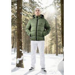 Winterjacke Arctic Seven "ASCreesi", Herren, Gr. M, gr&uuml;n (dunkelgr&uuml;n), Obermaterial: 100% Polyester, Innenseite: 100% Polyester, Jacken Winterjacke, mit warmem Teddyfell und abnehmbarer Kapuze
