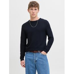 Jack & Jones JACK & JONES Herren Rundhalspullover "JJOTTO KNIT CREW NECK AW25"sky captain, Gr. L, unifarben, Strick, Obermaterial: 100% Baumwolle, Pullover