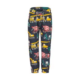 Sweathose Blue Seven, Jungen, Gr. 104, N-Gr, blau (dk blau), Sweatware, Obermaterial: 100% Baumwolle, bedruckt, regular fit kn&ouml;chellang, Hosen Sweathose, allover bedruckt