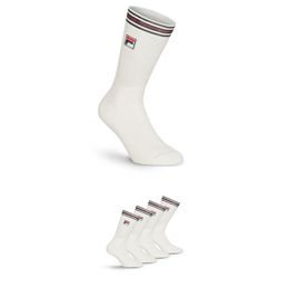 Sportsocken Fila "UNISEX TOP QUALITY FULL TERRY VINTAGE SOCKS", Herren, Gr. 39-42, wei&szlig;, Baumwollmischung, unifarben, normal, Socken Sportsocken, sportliches Design mit Logodetail