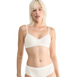 B&uuml;gelloser BH Sloggi "GO Casual", Damen, Gr. L, N-Gr, wei&szlig; (silk wei&szlig;), Single Jersey, Obermaterial: 52% Baumwolle, 36% Polyester, 12% Elasthan, unifarben, BHs, weiche und atmungsaktive Baumwollqualit&auml;t