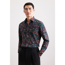 Businesshemd Seidensticker "Schwarze Rose", Herren, Gr. L (41), normale &Auml;rmell&auml;ngen, grau, 100% Baumwolle, gebl&uuml;mt, slim fit, 2-Knopf-Manschette, Hemden, Slim 1/1 Kentkragen Gebl&uuml;mt