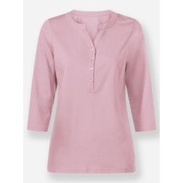WITT Damen 3/4-Arm-Shirt mit offenem V, ros&eacute;, Gr&ouml;&szlig;e 54