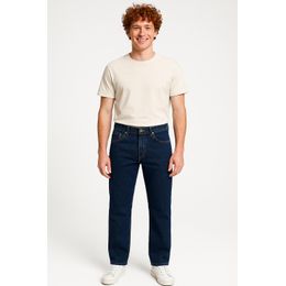 Only & Sons Regular-fit-Jeans ONLY & SONS "ONSEDGE STRAIGHT 6400EY BOX PIM MU", Herren, Gr. 29, Länge 30, blau (dunkelblau denim), Denim/Jeans, Obermaterial: 100% Baumwolle, Abriebeffekte, straight fit knöchellang, Jeans