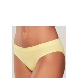 Slip Lascana, Damen, Gr. 32/34, gelb (vanille), Jersey, Obermaterial: 58% Baumwolle, 39% Polyamid, 3% Elasthan, figurbetont, Unterhosen, aus angenehm weicher Baumwolle