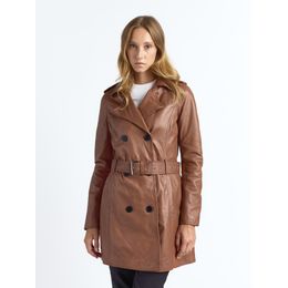 Langjacke Maze "Culima", Damen, Gr. L, braun (cognac), Obermaterial: 100% Lammleder; Futter: 100% Polyester, Jacken