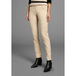 Chinohose DELMAO, Damen, Gr. 34, N-Gr, beige, Web, Obermaterial: 98% Baumwolle, 2% Elasthan, unifarben, regular fit lang, Hosen, mit spotiven Knöpfen
