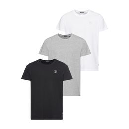 T-Shirt Chiemsee, Herren, Gr. M, schwarz-weiß (weiß, grau, schwarz), Single Jersey, Obermaterial: 100% Baumwolle, unifarben, regular fit, Rundhals, Shirts