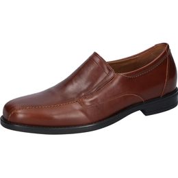Waldl&auml;ufer Slipper WALDL&Auml;UFER "Henry", Herren, Gr. 8,5 (42,5), braun (cognac), Nappaleder, Schuhe Slipper, Bequemschuh, Festtagsschuh mit seitlichen Stretcheins&auml;tzen, G-Weite