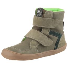 Winterstiefel Naturino "BAREFOOT KODDAS VL", Mädchen, Gr. 29, grün (olivgrün), Textil, Veloursleder, Schuhe Winterstiefel, Klettstiefel mit Wollfutter, Größenschablone zum Download