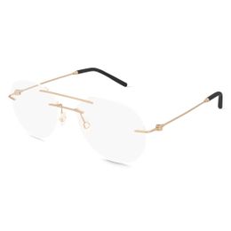 Moncler ME1003 Brille Unisex | Fassung: Randlos, Quadratisch, Gold Matt
