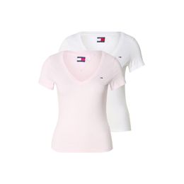 Tommy Jeans T-Shirt Damen Gr&ouml;&szlig;e L rosa / wei&szlig;