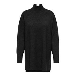 Stehkragenpullover Only "ONLIBI LS LOOSE SPLIT NECK CC KNT", Damen, Gr. S (36), schwarz, Strick, Obermaterial: 50% Viskose, 27% Nylon, 23% Polyester, unifarben, normal, Pullover