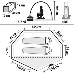 Mountain Guide Nola II Alu Trekkingzelt hellgr&uuml;n f&uuml;r 2 Personen - 2-Personen Zelte