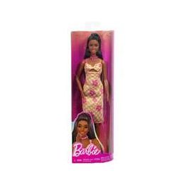 Mattel Barbie Fashionista Puppe im pink-orangenen Karokleid