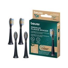 Beurer SC Premium Plaque Eraser Green Planet, Aufsteckb&uuml;rste schwarz, 4er Pack