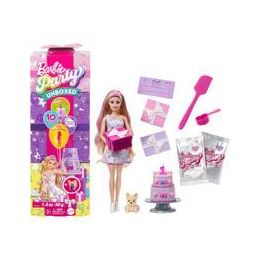 Mattel Barbie Party Unboxed Haustier Geburtstag Serie - lila Kleid, Puppe