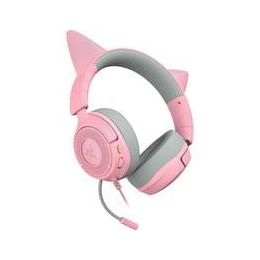 Razer Kraken Kitty V3 X Quartz, Gaming-Headset rosa/grau, 3,5-mm-Klinkenstecker