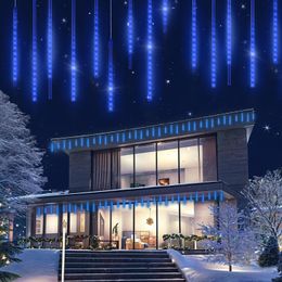 Monzana Lichterkette Weihnachten Diamantenregen Blau