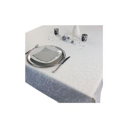 NYVI Tafeldecke Premium 150x250 cm mit edlen Ornamenten Farbe:Wei&szlig;