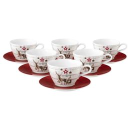 Seltmann Weiden Milchkaffeetassen mit Untertassen Life Christmas 370 ml 6er Set
