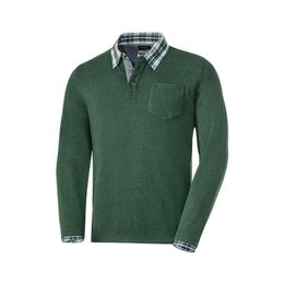 HENSON&HENSON Henson&Henson Herren Pullover mit Hemdkragen