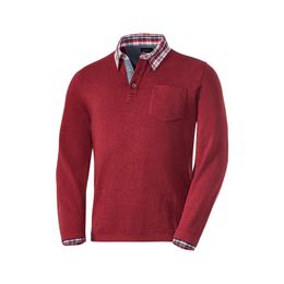 HENSON&HENSON Henson&Henson Herren Pullover mit Hemdkragen