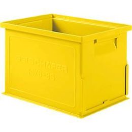 Schäfer Shop Stapelkasten Serie 14/6-3 S, aus Polypropylen, mit Griffmulde, Inhalt 9,3 L, gelb