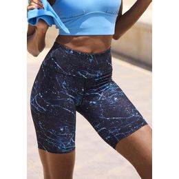 active by Lascana LASCANA ACTIVE Shorts mehrfarbig Gr. XS (32/34) für Damen. Mit Logodruck. Figurbetont