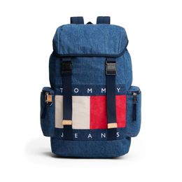 Tommy Jeans Rucksack "TJM ARCHIVE DENIM BACKPACK"jeansblau, weiß, rot, Leder, Textil, Rucksäcke, Unisex Travelrucksack mit zwei