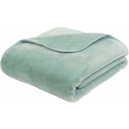 Gözze Wohndecke GÖZZE "Premium Cashmere Feeling", blau (hellmint), B:130cm L:170cm, Polyester, Wohndecken, mit premium Cashmere Feeling, Kuscheldecke