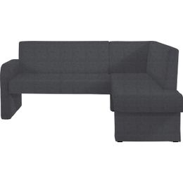 Eckbank Home Affaire "Umag", grau (dunkelgrau (fantasy 8201)), B:190cm H:89cm T:140cm, Holzwerkstoff, Massivholz, Polyester, Sitzbänke, Sitz und Rücken gepolstert, verschiedene Qualitäten
