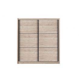 Schwebetürenschrank Inosign "Navara Kleiderschrank Wäscheschrank", grau (grau eiche), B:213,5cm H:215,5cm T:61cm, Spanplatte, Schränke, in 3 Breiten, mit kompletter Innenausstattung, FSC-zertifiziert