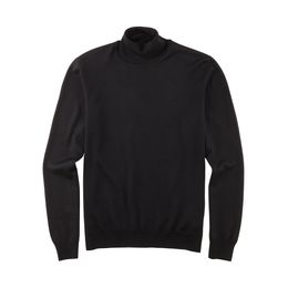 Rollkragenpullover OLYMP "OLYMP Strick Casual", Herren, Gr. L, schwarz, Strick, Obermaterial: 100% Schurwolle, regular fit, Strickbündchen, Pullover
