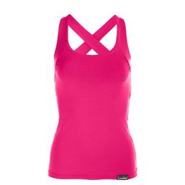 Sporttop WINSHAPE "WVR25", Damen, Gr. XS, pink, 90% Baumwolle, 10% Elasthan, eckiger Ausschnitt, Tops, Cross Back Style