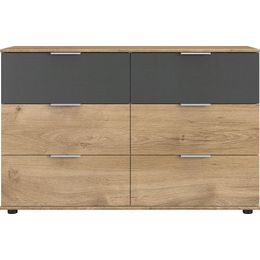 Schubkastenkommode wimex "Valencia", grau (plankeneiche nachbildung, graphit), B:130cm H:83cm T:41cm, Spanplatte, Sideboards