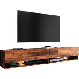 Lowboard Inosign, braun (oldwood), B:180cm H:30cm T:32cm, Sideboards, Breite 180 cm, stehend und hängend